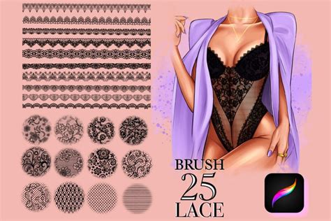 Procreate Lace Texture Brushes Procreate Fabric