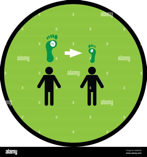 People With Green Human Footprints Over Their Head Carbon Footprint
