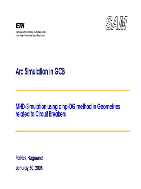 Arc Simulation In Gcb Pdf Magnetohydrodynamics Electric Generator