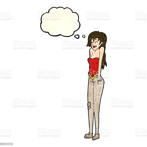 말풍선이 있는 뽀샤시 있고 어깨를 으쓱하는 여자 만화 캐릭터 귀여운에 대한 스톡 벡터 아트 및 기타 이미지 귀여운 기이함 낙서 드로잉 Istock