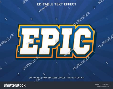 Epic Editable Text Effect Template Use Stock Vector Royalty Free 2239856823 Shutterstock