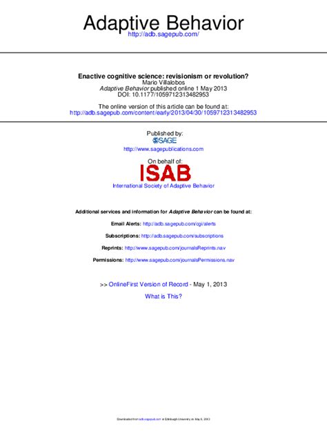 Pdf Enactive Cognitive Science Revisionism Or Revolution