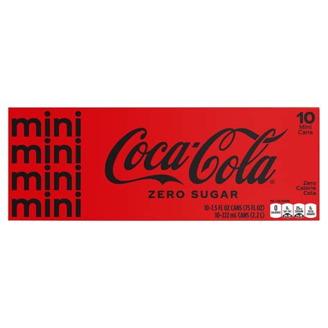 Coca Cola Zero Sugar Mini Zero Calorie Cola 7 5 Fl Oz 10 Count Shoprite