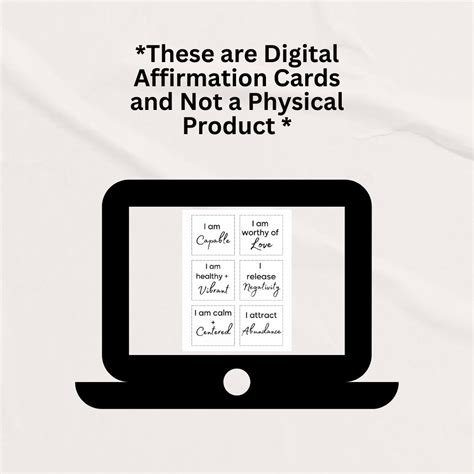 Positive Affirmation Cards Printable Digital Vision Board Cards Self