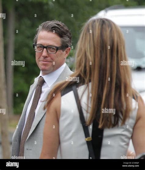 London Uk 12th July 2015 Hugh Grant And Anna Eberstein Seen At Wimbledon Championships 2015