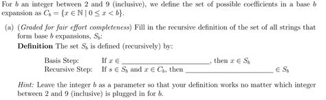 For B An Integer Between 2 And 9 Inclusive We Chegg Com