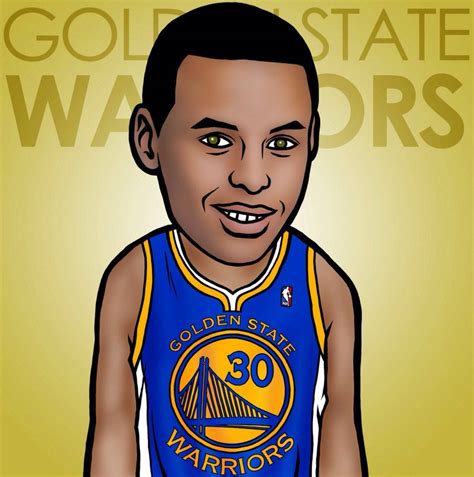 Download Cartoon Stephen Curry With Gsw Wallpaper