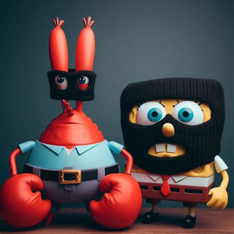 Spongebob And Mr Krabs Ski Mask Balaclava Spongebob Art Parody Album Art Design