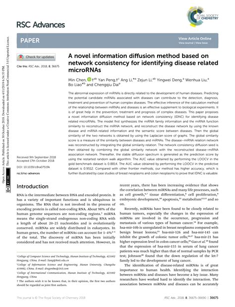 Pdf A Novel Information Diffusion Method Based On Network Consistency For Identifying Disease