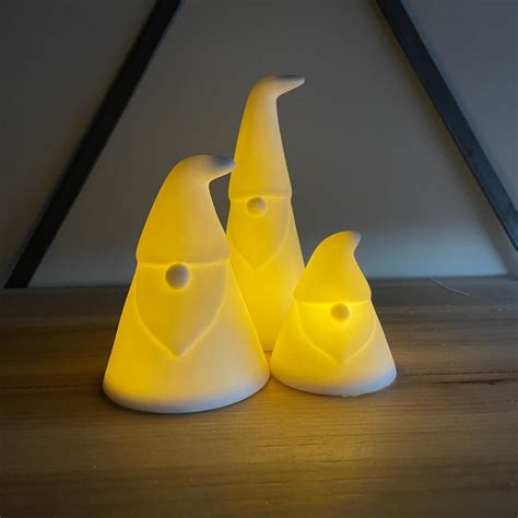 Pl022657 Led Ceramic White Gonk 7cm Christmas Christmas Gonks