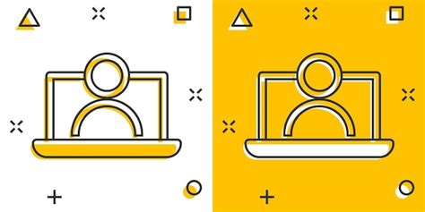 만화 스타일 웹 세미나 세미나 벡터 만화 그림 그림에서 온라인 교육 과정 아이콘 Elearning 비즈니스 개념 스플래시 효과