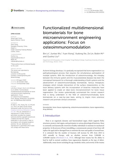Pdf Functionalized Multidimensional Biomaterials For Bone
