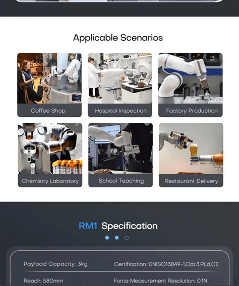 Reeman Cobots 6 Axis Collaborative Robot Arm Collaborative Coffee Robot Cooperative Robotplace