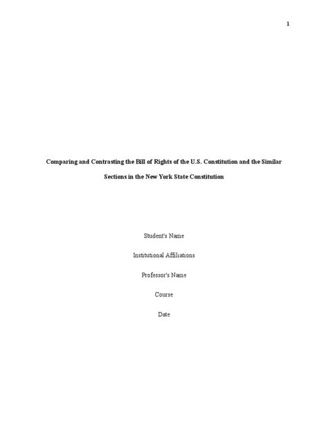 Comparing And Contrasting The Bill Of Rights Of The 1 Pdf United