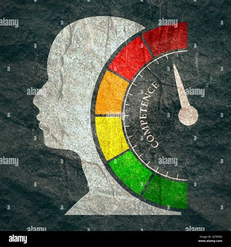 Competence Level Scale With Arrow The Measuring Device Head Of Man