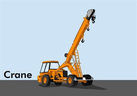 Premium Vector Vector Illustration Of Hydraulic Mobile Crane Construction Vehicle Hydraulic
