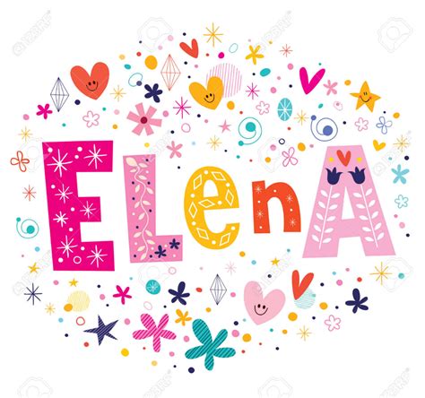 Elena niñas nombrar diseño de tipo letras decorativas Foto de archivo