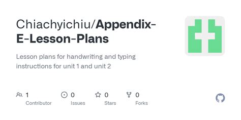 Github Chiachyichiuappendix E Lesson Plans Lesson Plans For