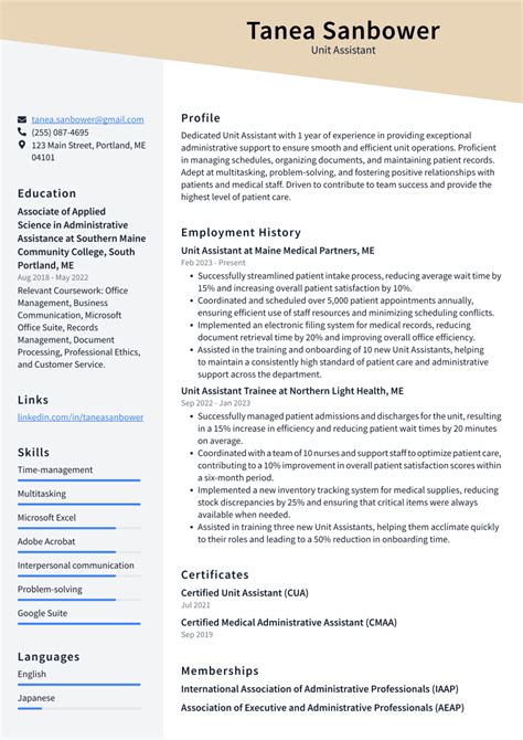 Top 16 Unit Assistant Resume Objective Examples Resumecat