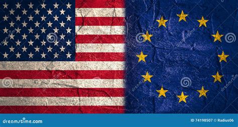 Relación Diplomática Los E E U U Y Unión Europea Stock de ilustración