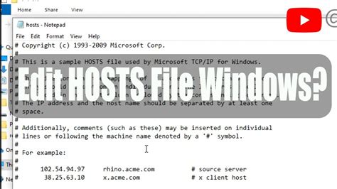 How To Edit And Save Hosts File In Windows 10 Youtube