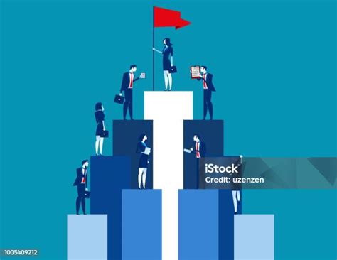시장 피크 팀웍과 협력 사업의 성공을 위해 노력 컨셉 비즈니스 벡터 일러스트 평면 비즈니스 만화 분석 사무실 사람들 승리 동작