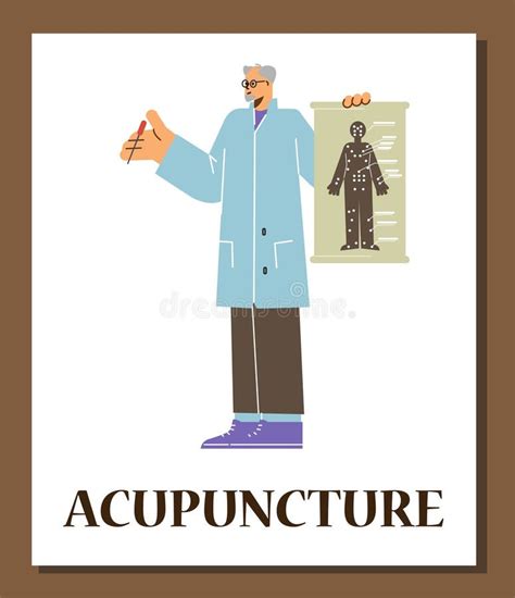 Poster About Needle Treatment And Acupuncture Flat Vector Illustration