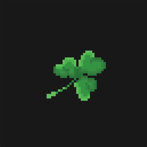 Clover Leaf In Pixel Art Style 22703209 Vector Art At Vecteezy