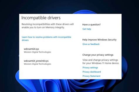 수정 Windows 11의 Wdcsam64 sys 메모리 무결성 오류