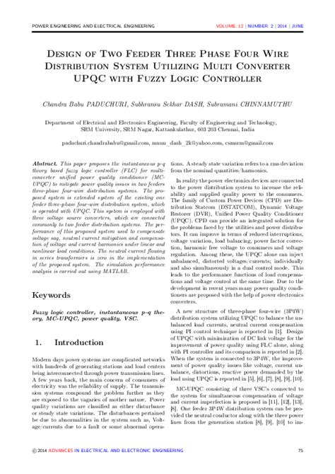 pdf design of two feeder three phase four wire distribution system