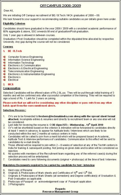 Freshers Hiring Techmahindra Job Blog