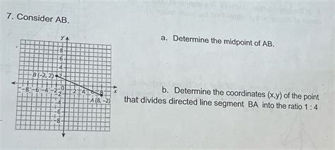 solved 7 consider ab a determine the midpoint of ab b determine