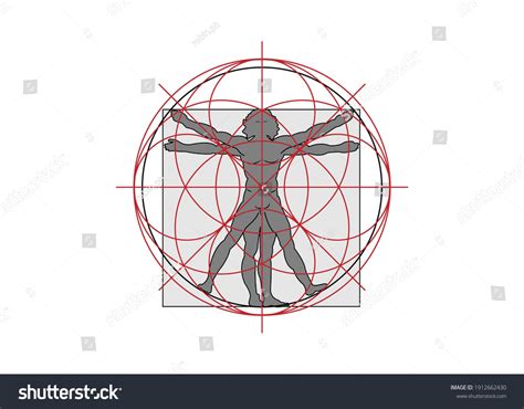 Sacred Geometry Symbol Vitruvian Man Detailed Stock Vector Royalty Free Shutterstock