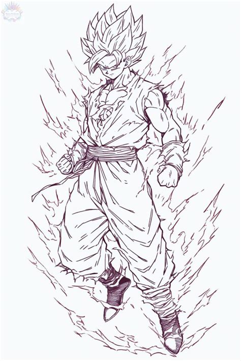 Super Saiyan Goku Coloring Pages Pdf