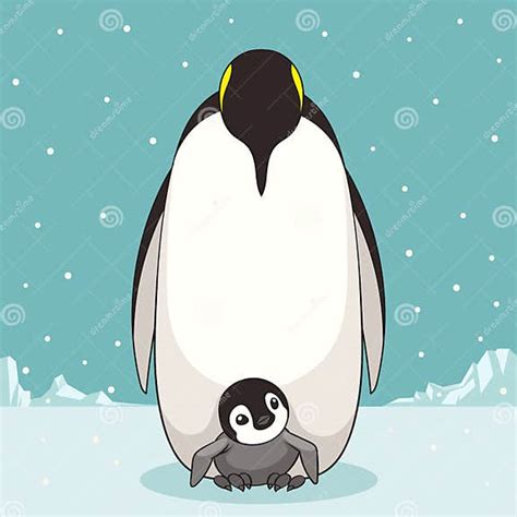Familia De Pingüinos En Estilo Caricatura Diseño De Caracteres Pingüinos Ilustración Del