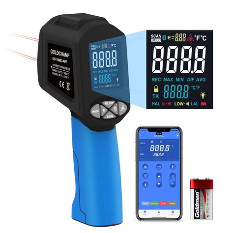 High Temp Thermometer Pyrometer Non Contact Bluetooth