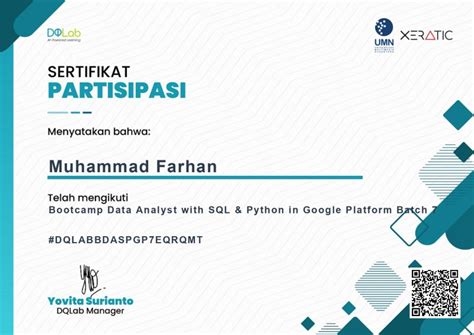Muhammad Farhan On Linkedin Join Bootcamp Data Analyst With Sql And