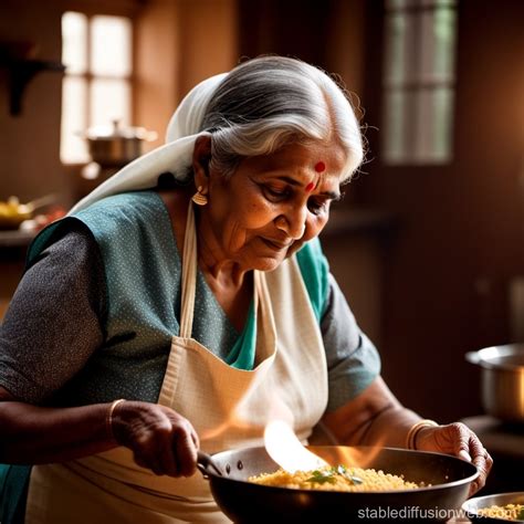 Indian Grandmas Cooking Stable Diffusion Online