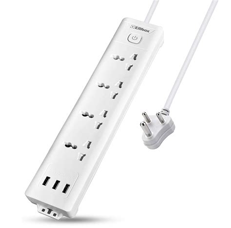 A Extension Board With Meter Cable With Master Switch With Universal Sockets USB Ports