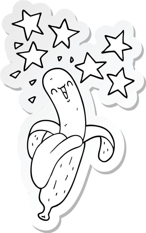 Pegatina De Un Plátano Mágico De Dibujos Animados 11601525 Vector En