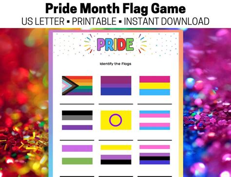 Pride Month Game Printable Lgbtq Pride Party Game Pride Flags Game