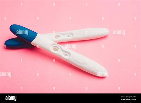 Pregnancy Test On A Pink Background Positive Test Pregnancy Copy