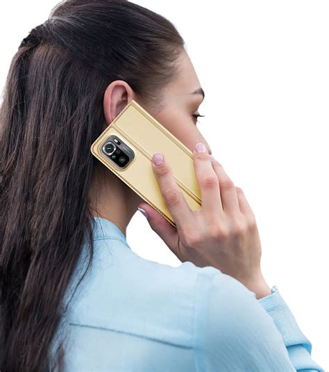 Dux Ducis Skin Pro Xiaomi Redmi Note 10 10s Hoesje Wallet Case Goud