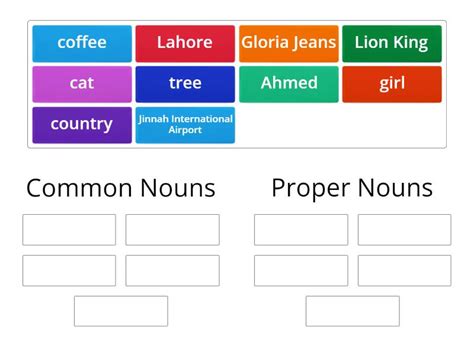 Sorting Nouns Group Sort