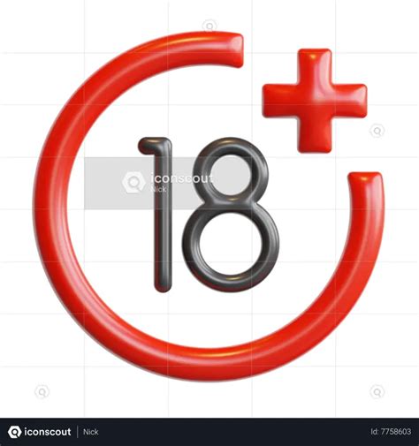 18 Plus 3d Icon Free Download Sign And Symbols 3d Icons Iconscout