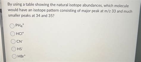 Solved By Using A Table Showing The Natural Isotope Chegg