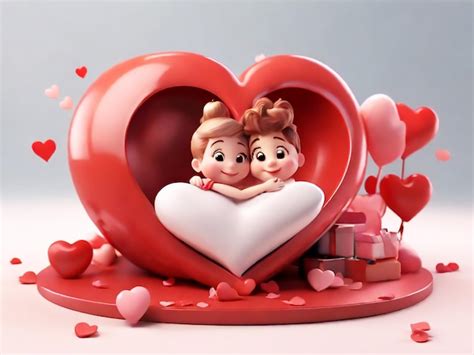 Premium Photo Couple In Love Concept Two Cute Hearts Hugging With Sweet Love Romantic Moment