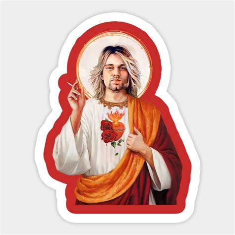 Saint Kurt Cobain Sticker Stickers Kurt Cobain Poster Stickers