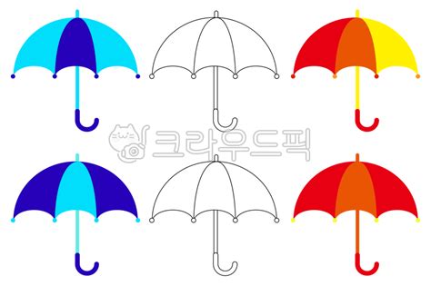 우산 색칠놀이 색칠공부 유아그림 비 사진이미지일러스트캘리그라피 Jessieina작가