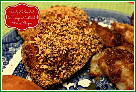 Sweet Tea And Cornbread Pretzel Crusted Honey Mustard Pork Chops